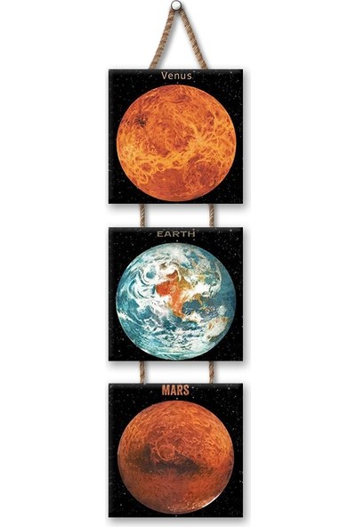 Hero Tasarım Gezegenler 3 Parça Ipli Mdf TABLOTLH1565