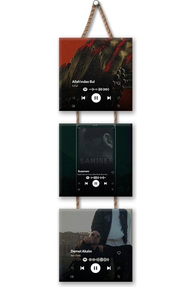 Hero Tasarım Rap Spotify Karekodlu 3 Parça Ipli Mdf TABLOTLH1532 Hero Tasarım Rap Spotify Karekodlu 3 Parça Ipli Mdf TABLOTLH1532