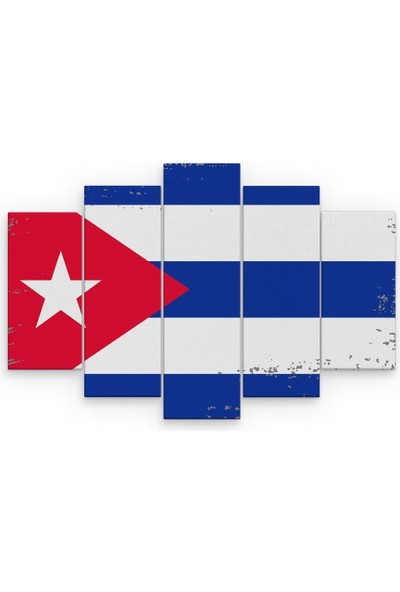 Hero Tasarım Küba Bayrağı 5 Parça Mdf TABLOTGTB406