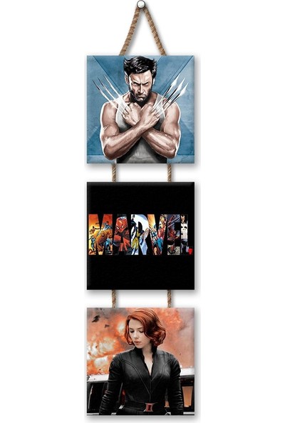 Hero Tasarım Film Series 3 Parça Ipli Mdf TABLOTLH2649