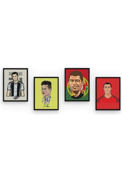Hero Tasarım Cristiano Ronaldo 4 Parça Mdf TABLOTGTB1252 Hero Tasarım Cristiano Ronaldo 4 Parça Mdf TABLOTGTB1252