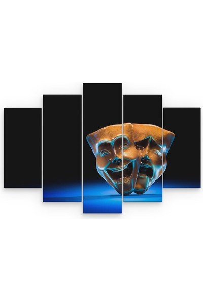 Hero Tasarım Gülen Ağlayan Surat 5 Parça Mdf TABLOTGTB1158