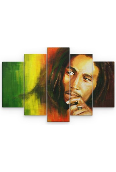 Hero Tasarım Bob Marley 5 Parça Mdf TABLONHL231 Hero Tasarım Bob Marley 5 Parça Mdf TABLONHL231