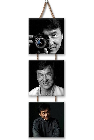 Hero Tasarım Jackie Chan 3 Parça Ipli Mdf TABLOTLH1112 Hero Tasarım Jackie Chan 3 Parça Ipli Mdf TABLOTLH1112