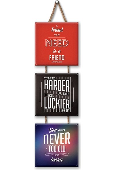 Hero Tasarım Sözler 3 Parça Ipli Mdf TABLOTLH1156