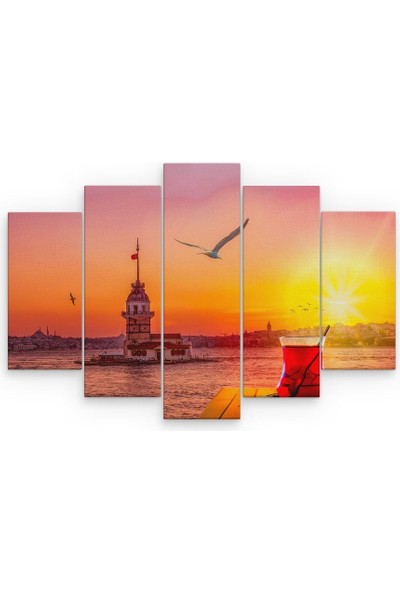 Hero Tasarım Kız Kulesi Türkiye 5 Parça Mdf TABLOTGTB525