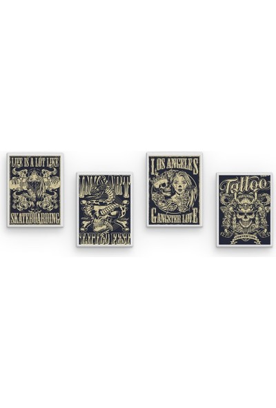 Hero Tasarım Rock Style 4 Parça Mdf TABLOTGTB1199 Hero Tasarım Rock Style 4 Parça Mdf TABLOTGTB1199