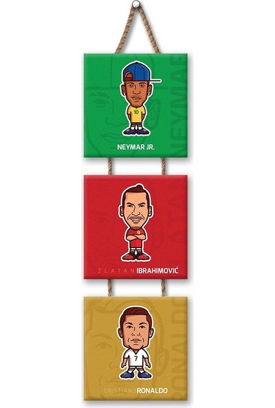 Hero Tasarım Futbolcular 3 Parça Ipli Mdf TABLOTLH1063