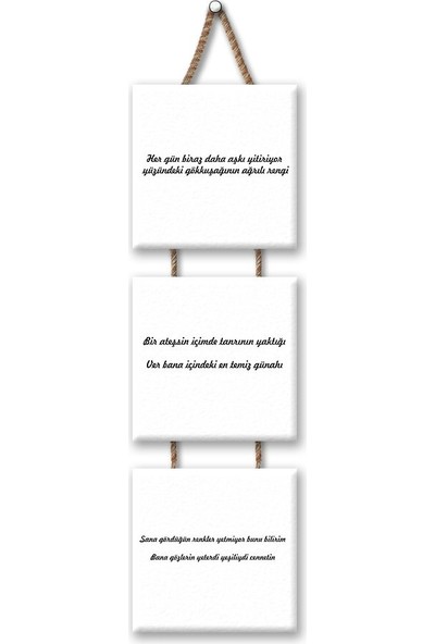 Hero Tasarım Yazı 3 Parça Ipli Mdf TABLOTLH1543