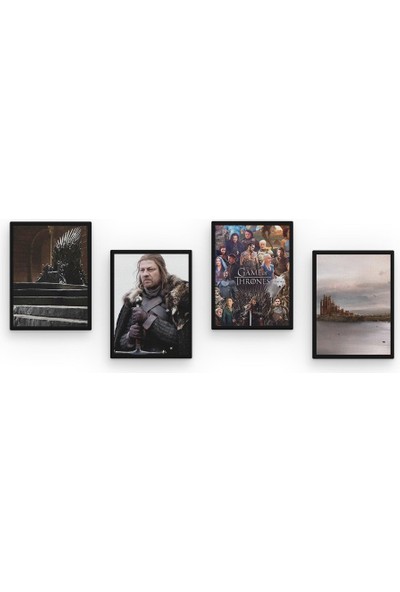 Hero Tasarım Game Of Thrones 4 Parça Mdf TABLOSLA468 Hero Tasarım Game Of Thrones 4 Parça Mdf TABLOSLA468