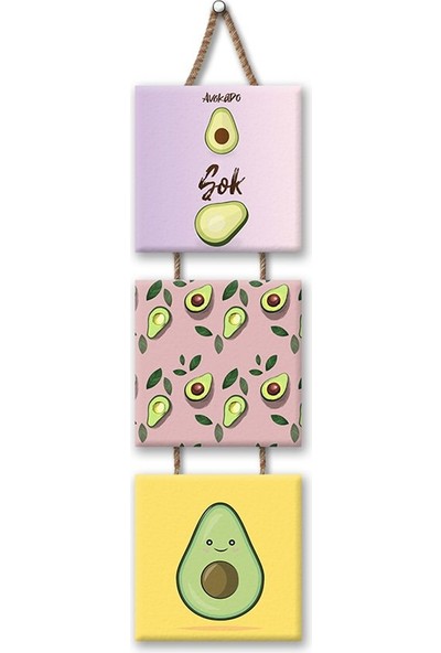 Hero Tasarım Kaktüs 3 Parça Ipli Mdf TABLOTLHT175