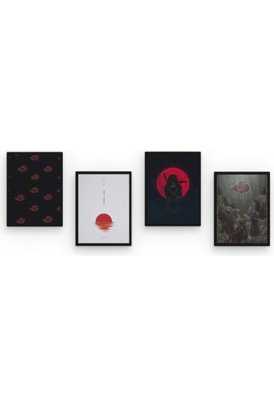 Hero Tasarım Naruto Itachi 4 Parça Mdf TABLOSLA442 Hero Tasarım Naruto Itachi 4 Parça Mdf TABLOSLA442