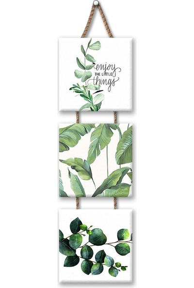 Hero Tasarım Yapraklar 3 Parça Ipli Mdf TABLOTLH2712
