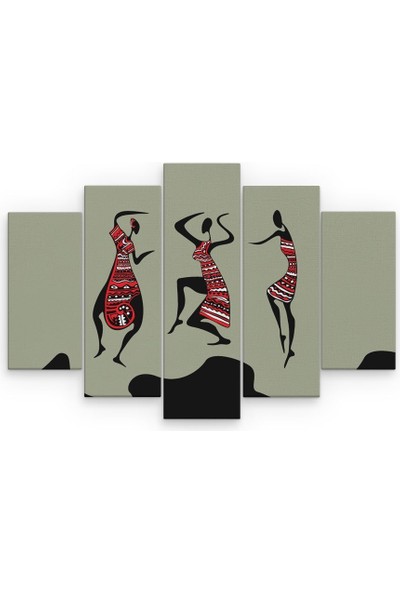 Hero Tasarım Dans Eden Kadınlar Afrika 5 Parça Mdf TABLOTGTB484