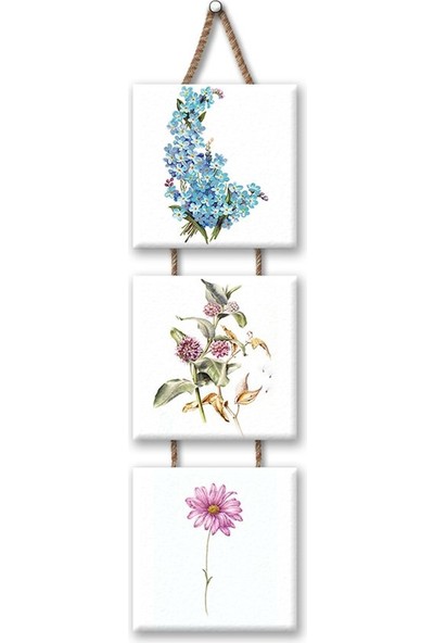 Hero Tasarım Çiçek 3 Parça Ipli Mdf TABLOTLHT205