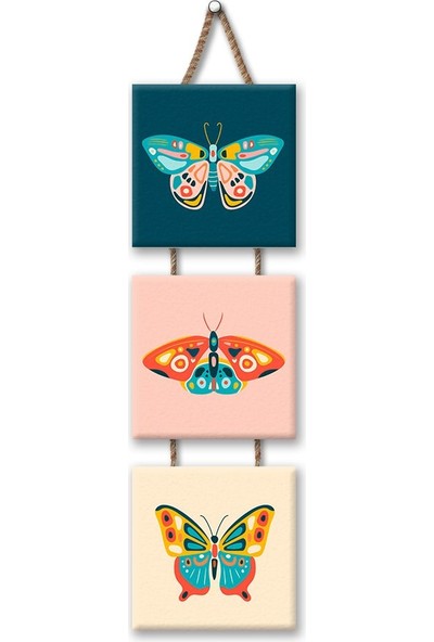 Hero Tasarım Kelebek 3 Parça Ipli Mdf TABLOTLH1162