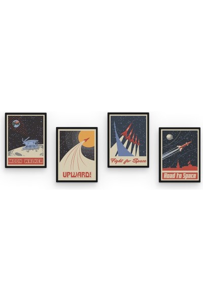 Hero Tasarım Moon Walker 4 Parça Mdf TABLOTGTB1189