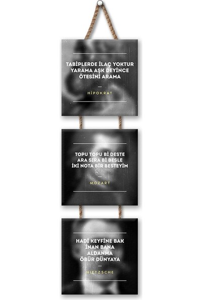 Hero Tasarım Sözler 3 Parça Ipli Mdf TABLOTLH1514