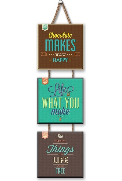 Hero Tasarım Sözler 3 Parça Ipli Mdf TABLOTLH1153