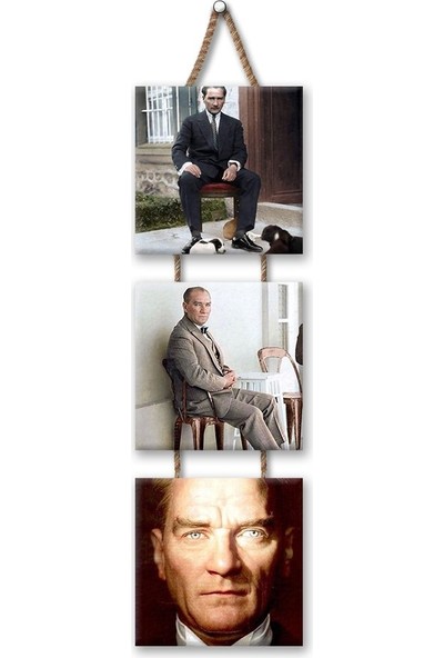 Hero Tasarım Atatürk 3 Parça Ipli Mdf TABLOTLH2750 Hero Tasarım Atatürk 3 Parça Ipli Mdf TABLOTLH2750