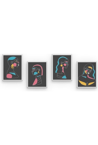 Hero Tasarım Women 4 Parça Mdf TABLOTGTB1236