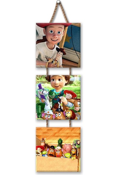 Hero Tasarım Çizgi Film 3 Parça Ipli Mdf TABLOTLH2701