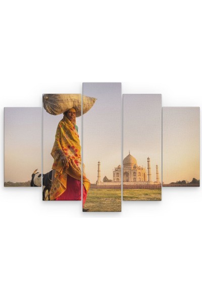 Hero Tasarım Taç Mahal Hindistan 5 Parça Mdf TABLOTGTB161
