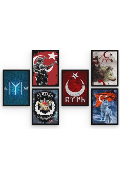 Hero Tasarım Milli 6 Parça Mdf TABLOGMZ485