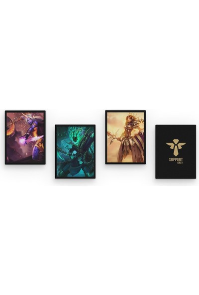 Hero Tasarım Lol Support 4 Parça Mdf TABLOSLA434