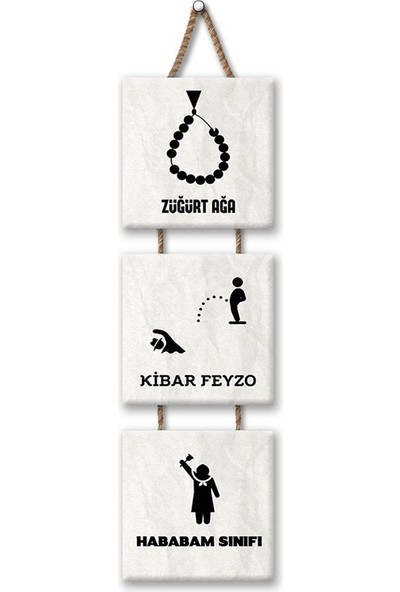 Hero Tasarım Yeşilçam 3 Parça Ipli Mdf TABLOTLHT166