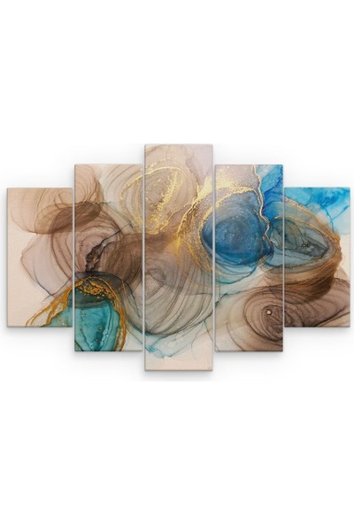 Hero Tasarım Soyut 5 Parça Mdf TABLOTGTB1146