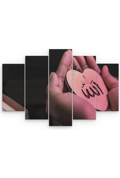Hero Tasarım Allah Yazılı 5 Parça Mdf TABLOTGTB715