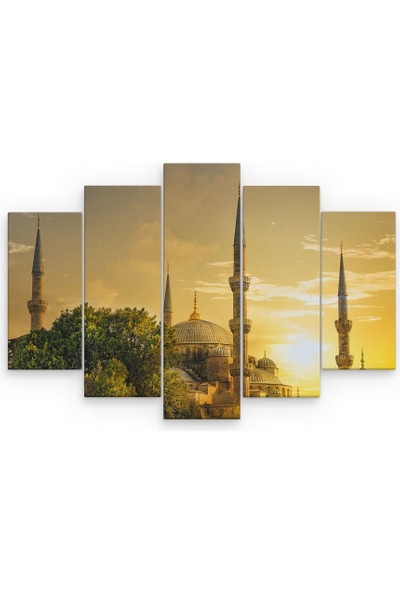 Hero Tasarım Günbatımı Sultanahmet Cami 5 Parça Mdf TABLOTGTB801