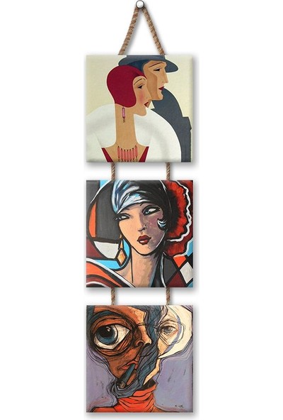 Hero Tasarım Ekspresyonizm 3 Parça Ipli Mdf TABLOTLH2726