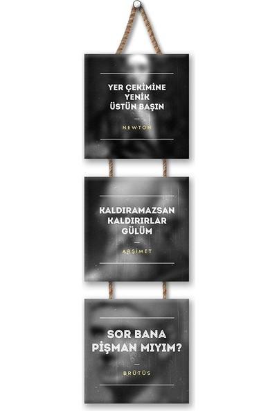 Hero Tasarım Sözler 3 Parça Ipli Mdf TABLOTLH1515