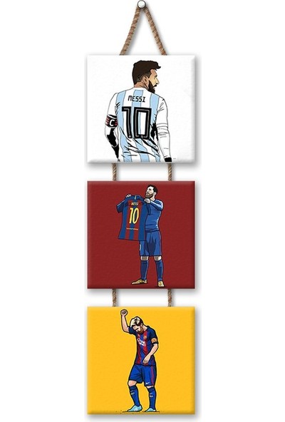 Hero Tasarım Messi 3 Parça Ipli Mdf TABLOTLHT274