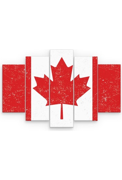 Hero Tasarım Kanada Bayrağı 5 Parça Mdf TABLOTGTB405 Hero Tasarım Kanada Bayrağı 5 Parça Mdf TABLOTGTB405