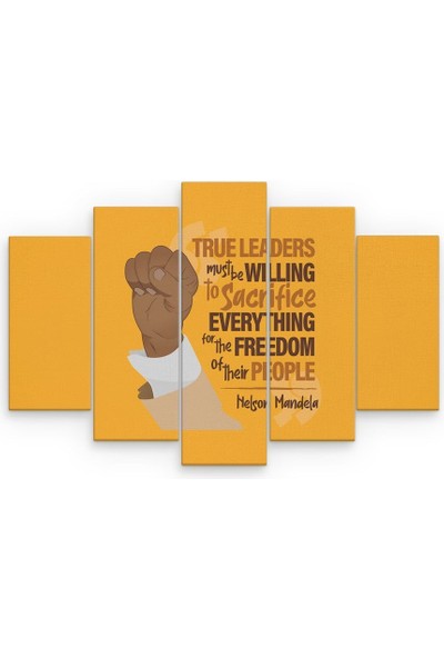 Hero Tasarım Nelson Mandela 5 Parça Mdf TABLOTGTB258