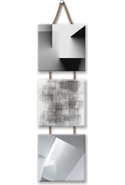 Hero Tasarım Gri 3 Parça Ipli Mdf TABLOTLH2716