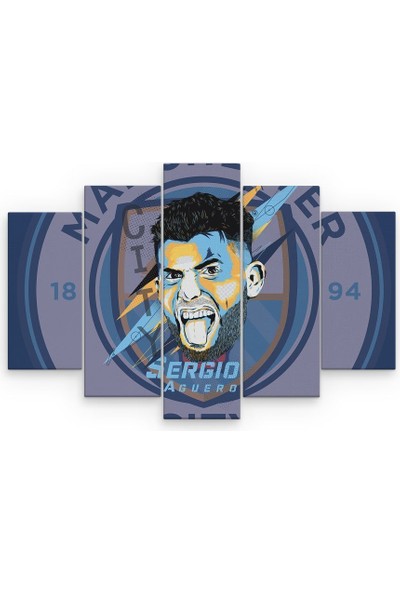 Hero Tasarım Sergio Aguero 5 Parça Mdf TABLOTGTB387