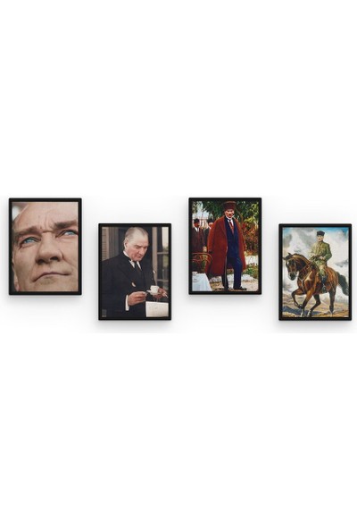 Hero Tasarım Atatürk 4 Parça Mdf TABLOSLA550 Hero Tasarım Atatürk 4 Parça Mdf TABLOSLA550