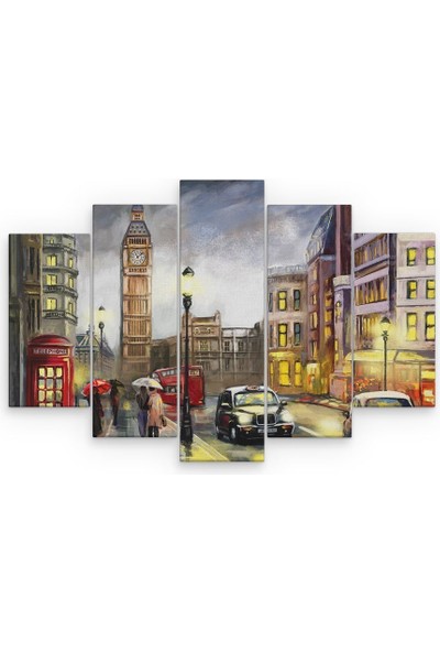 Hero Tasarım Londra Sokakları 5 Parça Mdf TABLOTGTB434