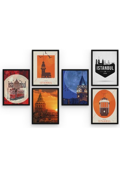 Hero Tasarım Istanbul 6 Parça Mdf TABLOGMZ482