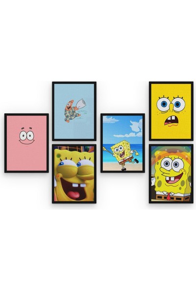 Hero Tasarım Sponge 6 Parça Mdf TABLOGMZ393 Hero Tasarım Sponge 6 Parça Mdf TABLOGMZ393