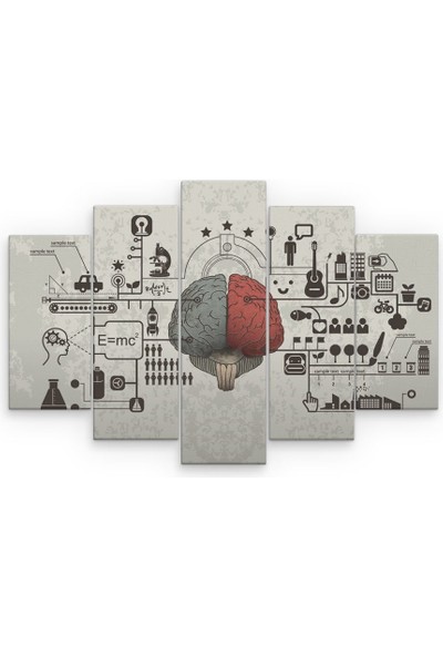 Hero Tasarım Sağ Sol Beyin 5 Parça Mdf TABLOTGTB497