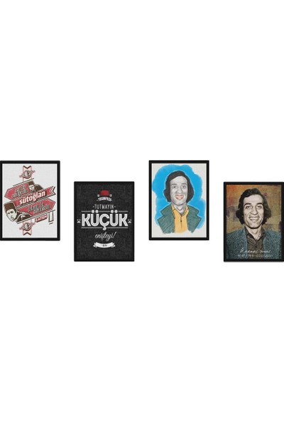 Hero Tasarım Kemal Sunal 4 Parça Mdf TABLOSLA205