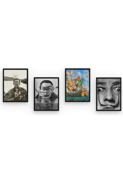 Hero Tasarım Salvador Dali 4 Parça Mdf TABLOSLA602