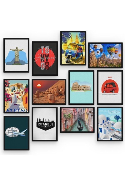 Hero Tasarım Şehirler 12 Parça Mdf TABLOTGTB659