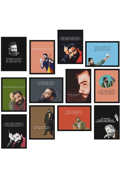 Hero Tasarım Ahmet Kaya 12 Parça Mdf TABLOZLLTB192 Hero Tasarım Ahmet Kaya 12 Parça Mdf TABLOZLLTB192