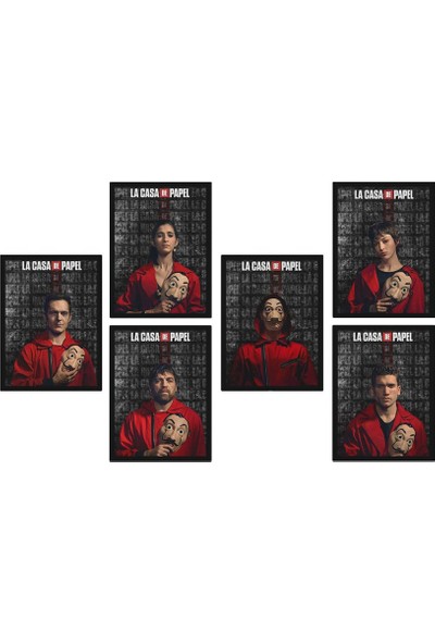 Hero Tasarım La Casa De Papel 6 Parça Mdf TABLOGMZ231